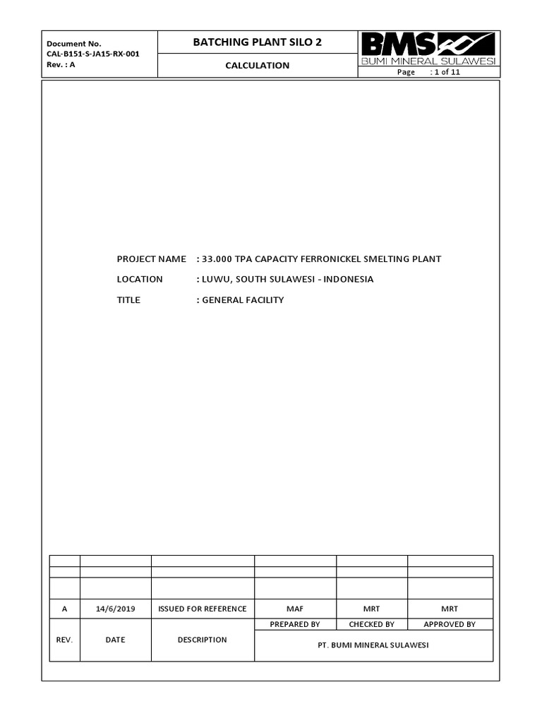 Silo Cement Calculation | PDF | Strength Of Materials | Buckling