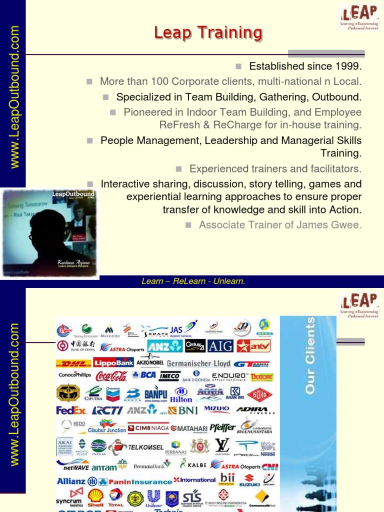 Leap Training: More Than 100 Corporate Clients, Multi-National N Local ...