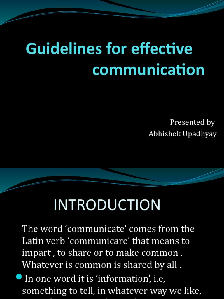 Guidelines For Effective Communication | PDF