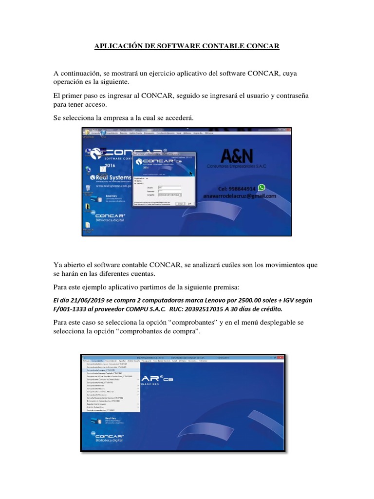 Aplicación de Software Contable Concar 2016 | PDF | Software | Informática