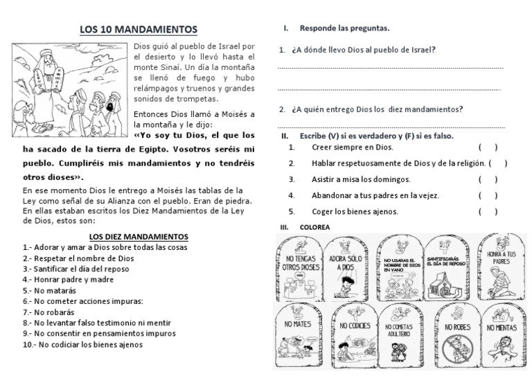 Los 10 Mandamientos para Niños | PDF | Derecho | Religión y espiritualidad