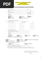 Application For Barangay Protection Order: Vawc Form#3 CONTROL NO ...