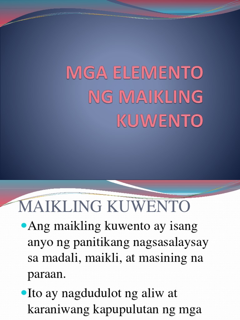 Mga Elemento NG Maikling Kuwento | PDF