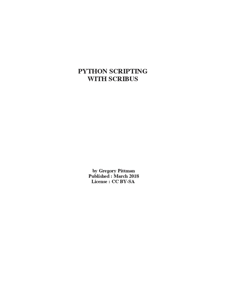 Python Scripting With Scrib Us Pdf Scripting Language Quotation Mark 