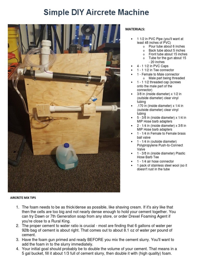 how to make DIY aircrete for ligthweight concrete | Polyvinyl Chloride ...