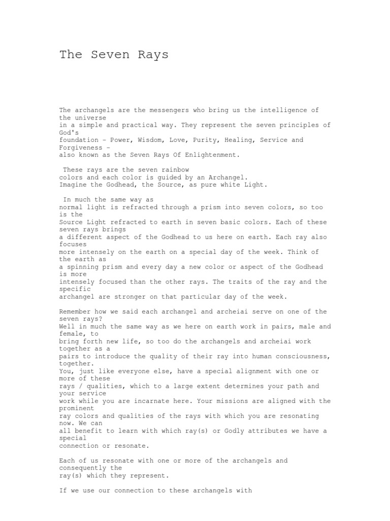 7 Rays Complete | PDF | Ascended Master | Chakra