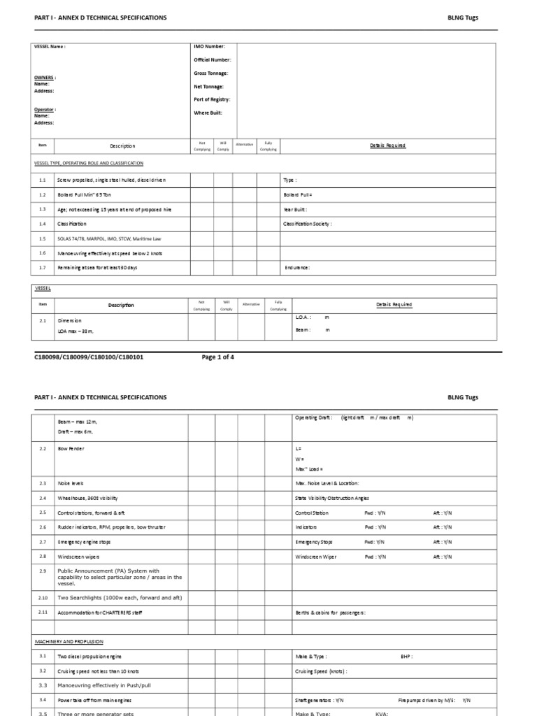 17) 5 Annex D Part1 BLNG Tugs Template | PDF | Marine Propulsion ...