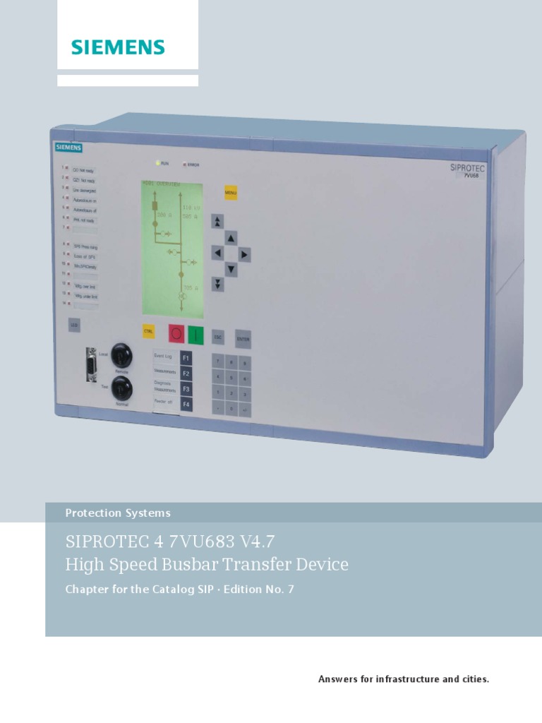 HSBT - 7VU683 V4.7 - Catalog - SIP - E7 - en PDF | PDF | Electric Motor ...