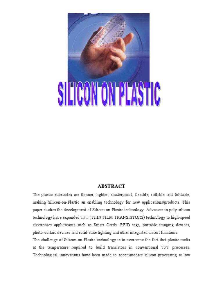 Silicon On Plastic | PDF