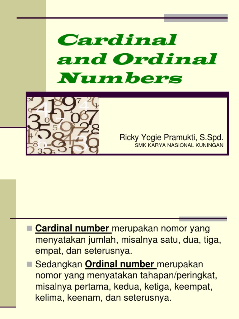 Cardinal and Ordinal Numbers | PDF | Teaching Mathematics