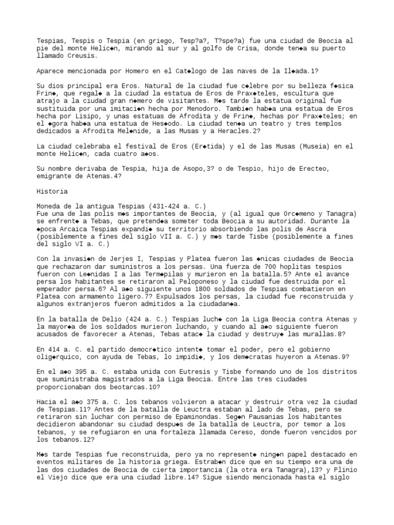 Historia y Arqueología de Tespias | PDF | Antigua Grecia | Antiguedad ...