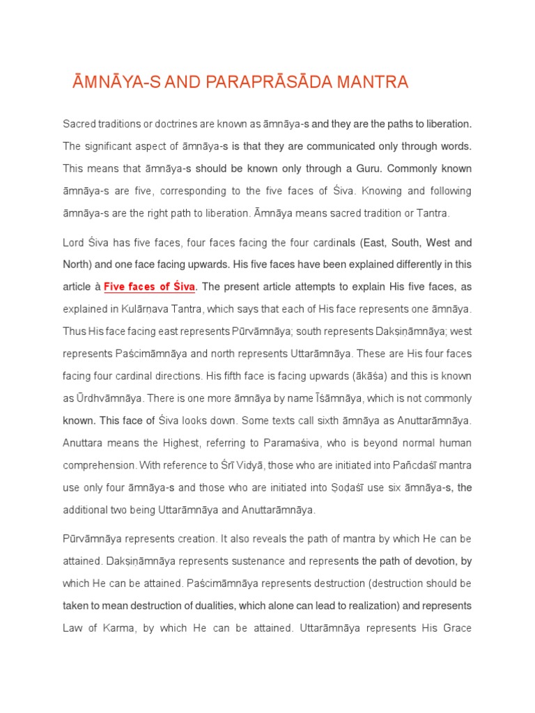 Understanding Paraprāsāda Mantra | PDF | Shiva | Karma