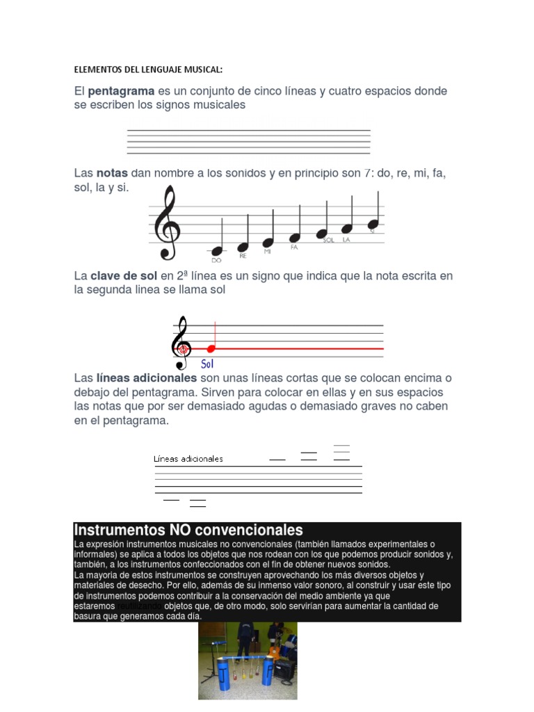Elementos del Lenguaje Musical | PDF | Melodía | Sonido
