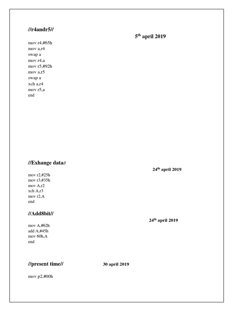 Document Analysis of Assembly Language Code Samples for 8051 ...
