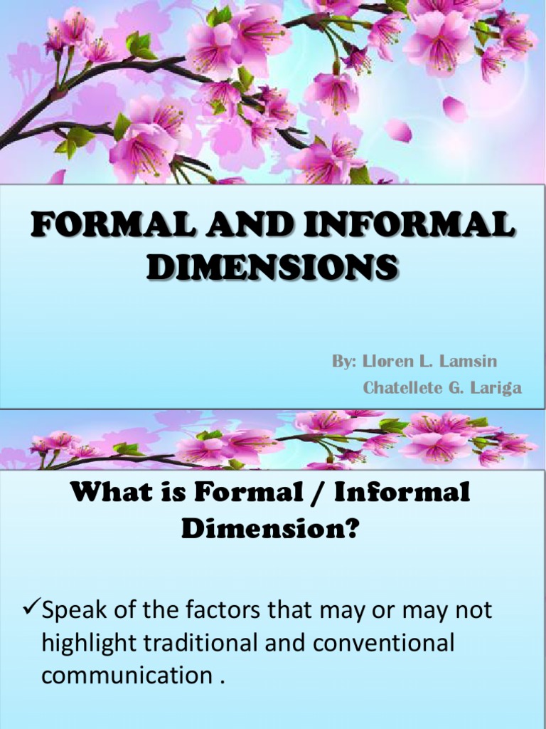 Formal and Informal Dimensions Lloren | PDF | English Language ...