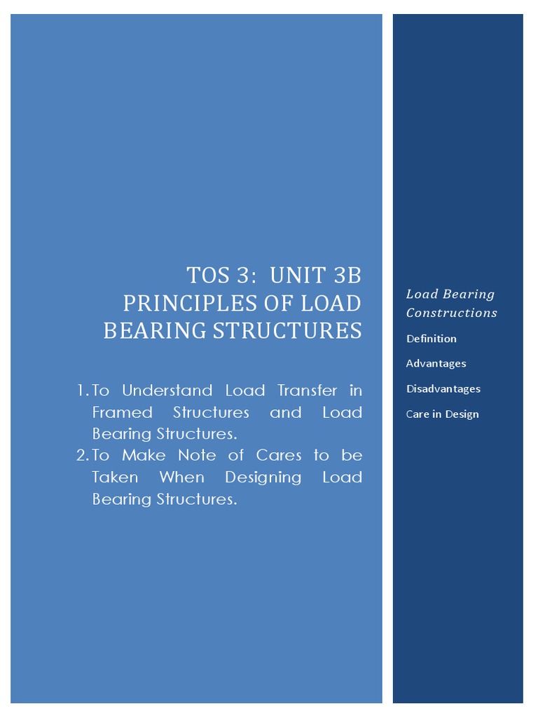 TOS 3 Unit 3b Principles of Load Bearing Structures-1 | PDF | Masonry ...