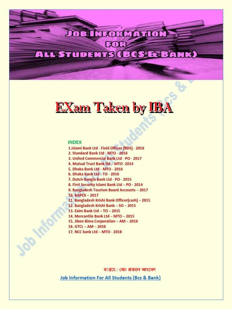 IBA Question Solution | PDF | Bangladesh | Interest
