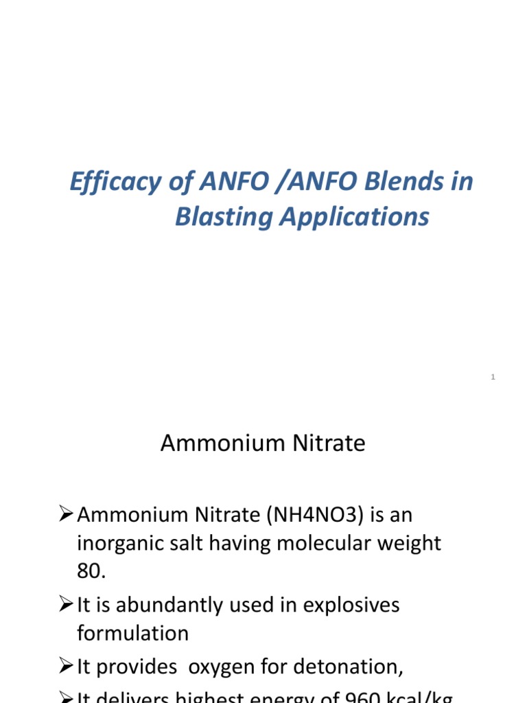 Anfo Vs Emulsion | PDF | Nature | Materials