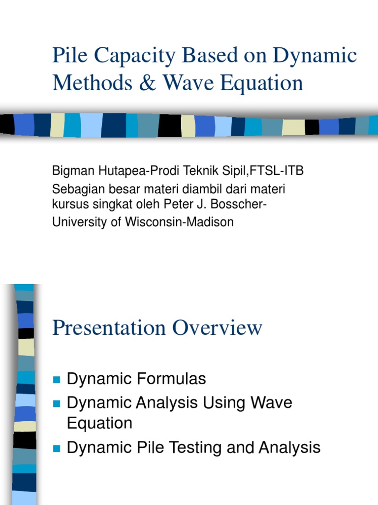 Pile Capacity Based On Dynamic Methods & Wave Equation | PDF | Deep ...