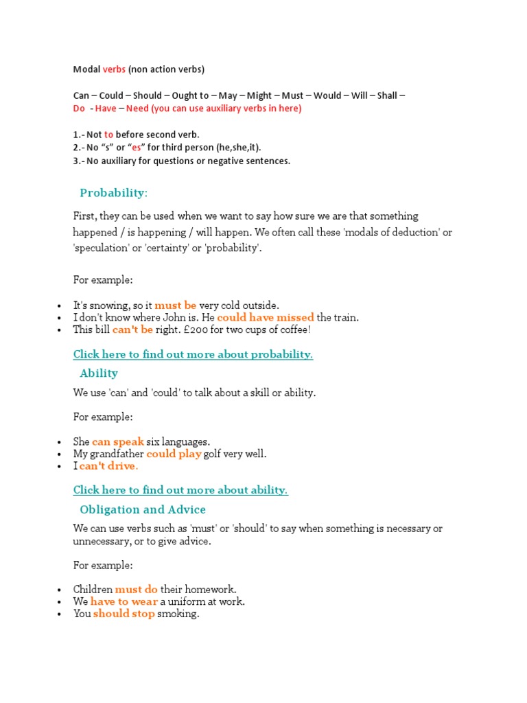 Modal Verbs | PDF