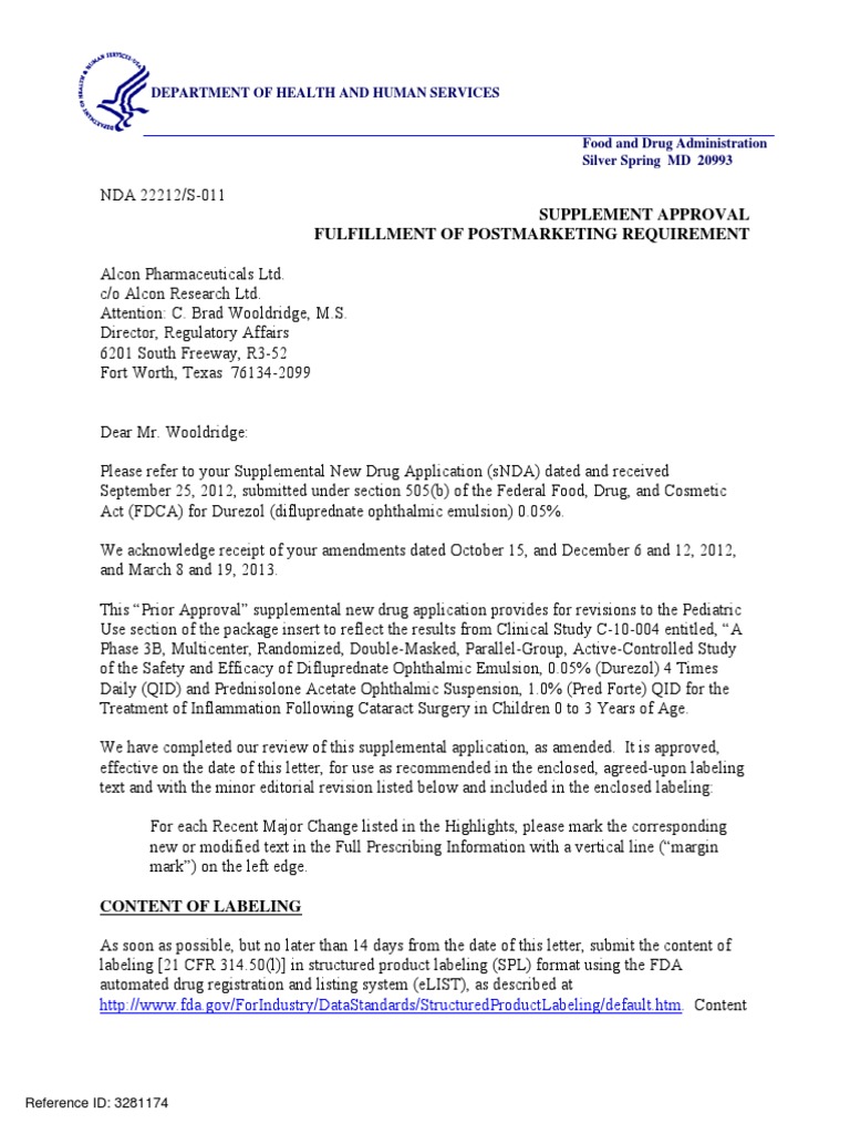 Durezol Reference PDF | PDF | Food And Drug Administration | Pharmaceutics