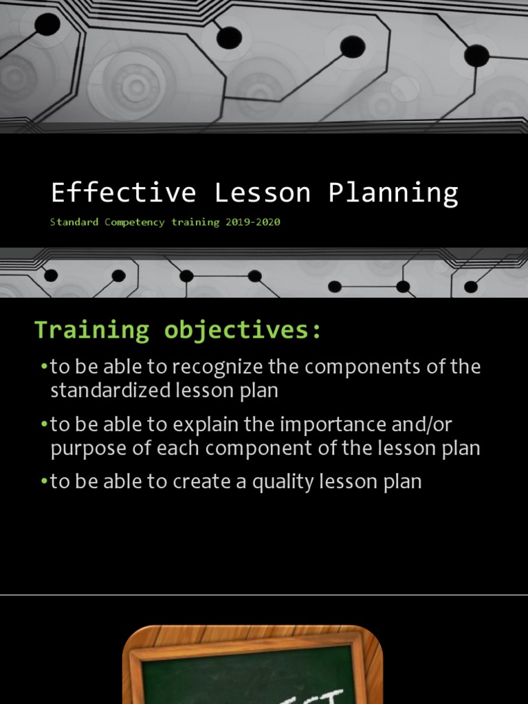 Effective Lesson Planning: Standard Competency Training 2019-2020 | PDF ...