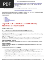 Top 40 C Programming Theory Questions and Answers | PDF | C (Programming Language) | Integer ...