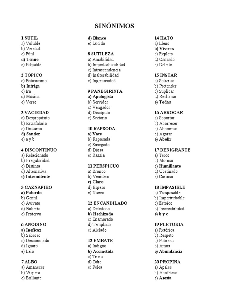 Sinonimos Online