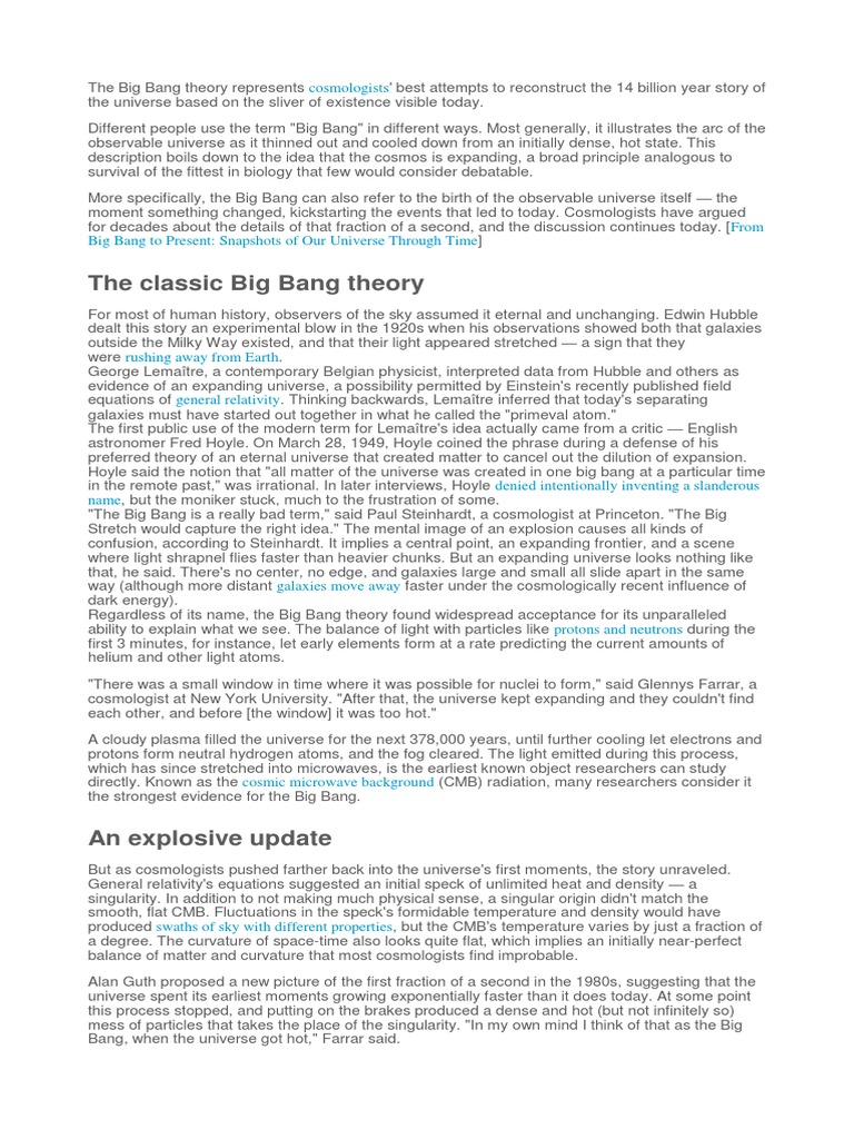 The Big Bang Theory Pdf Giant Impact Hypothesis Big Bang