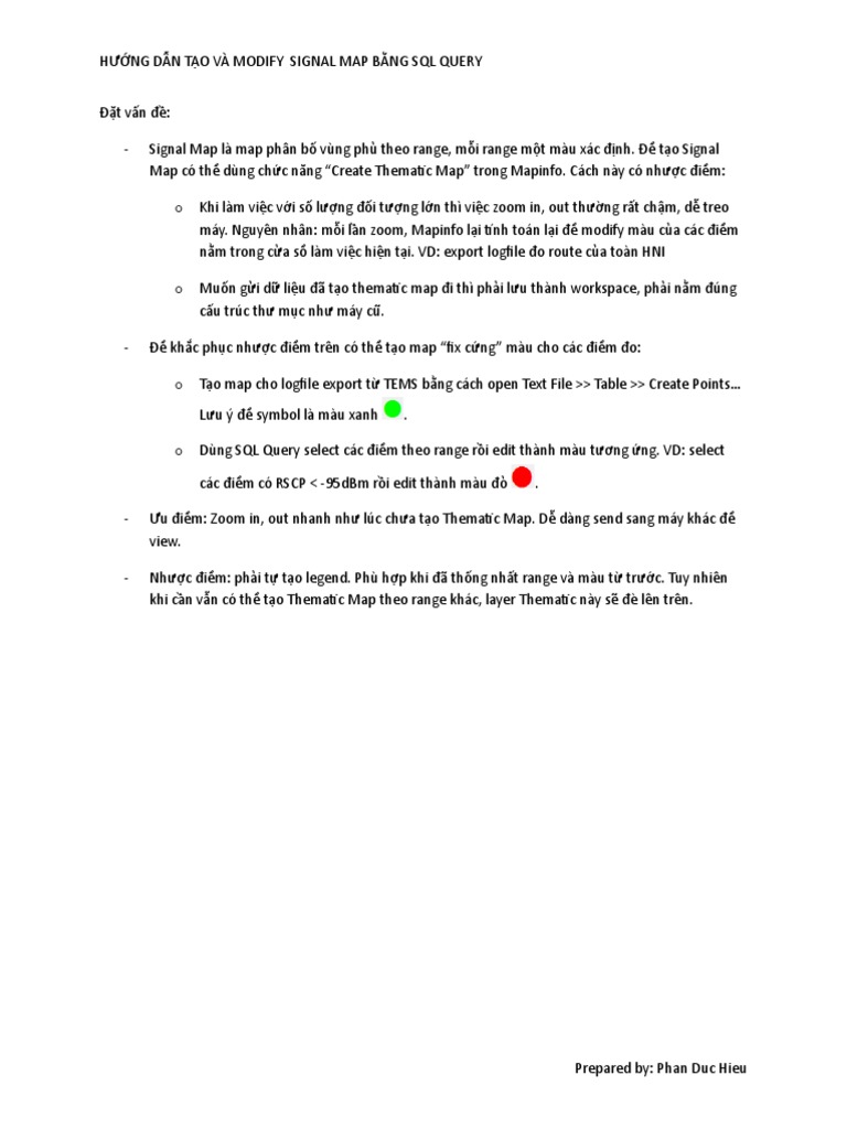Huong Dan Tao Signal Map Bang SQL Query Trong Mapinfo | PDF