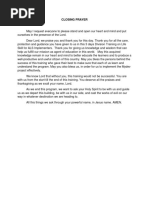 Opening Prayer for Training Seminar | PDF | Career & Growth | Self ...