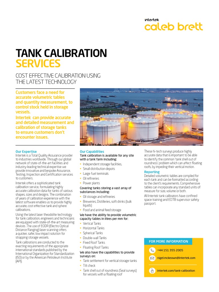 Intertek Caleb Brett Tank Calibration Services Web | PDF | Calibration ...