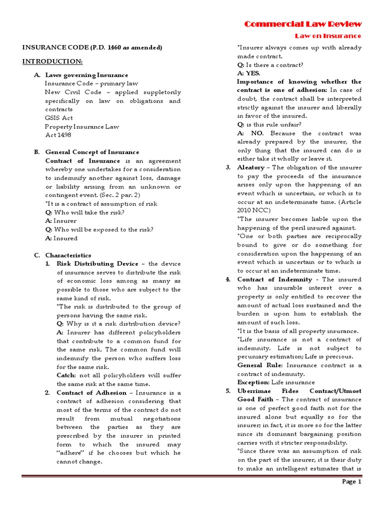 Insurance Code PDF | PDF | Insurance | Insurance Policy