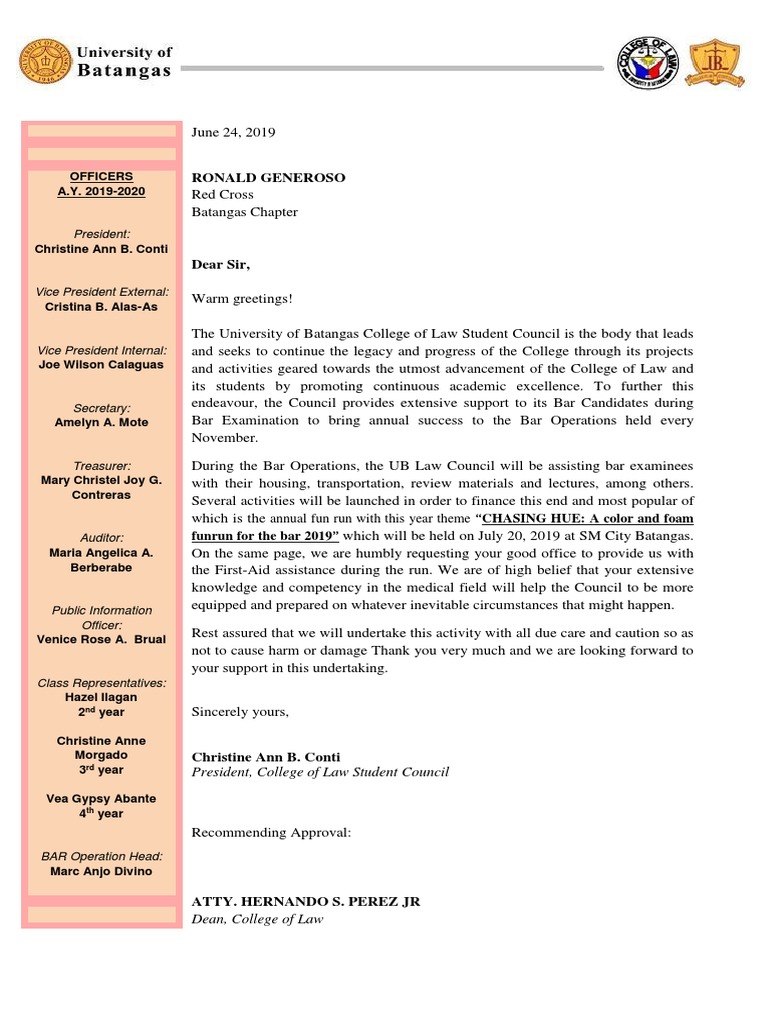 Request Letter REDCROSS | PDF | Academia