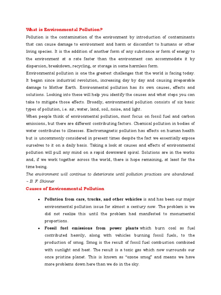 Understanding Environmental Pollution | PDF | Fossil Fuel Power Station ...
