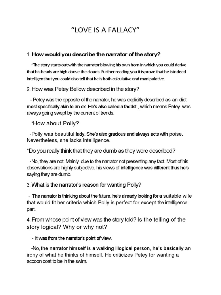 Love Is A Fallacy | PDF