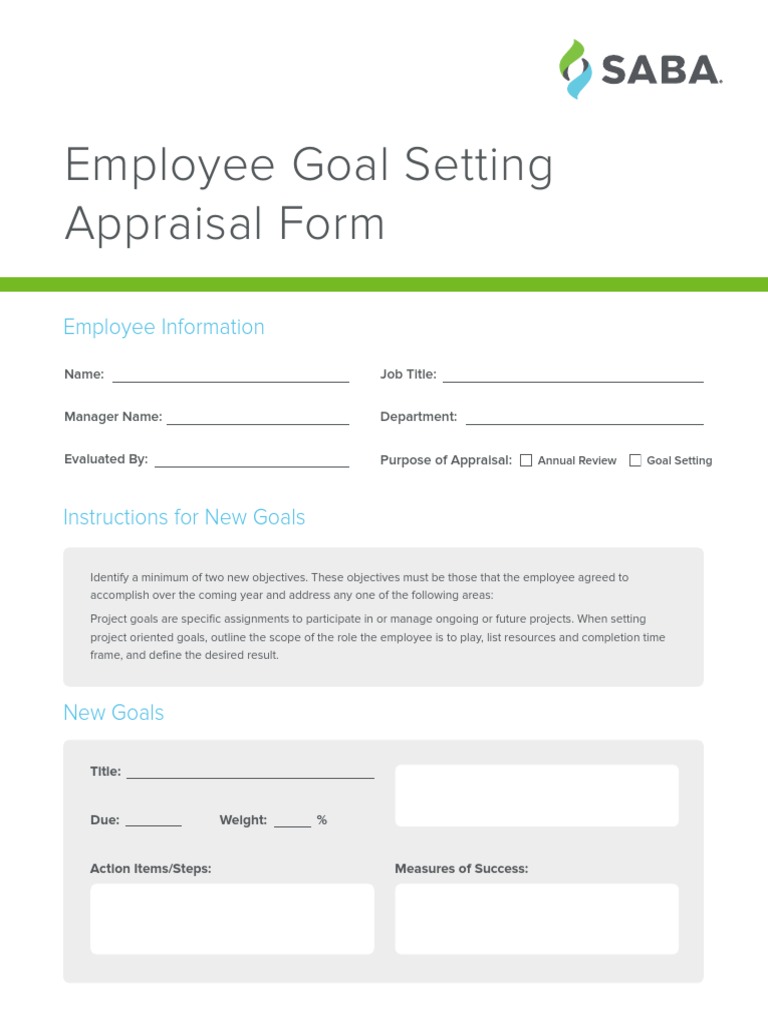 Employee Goal Setting Appraisal Form PDF | PDF | Goal | Goal Setting