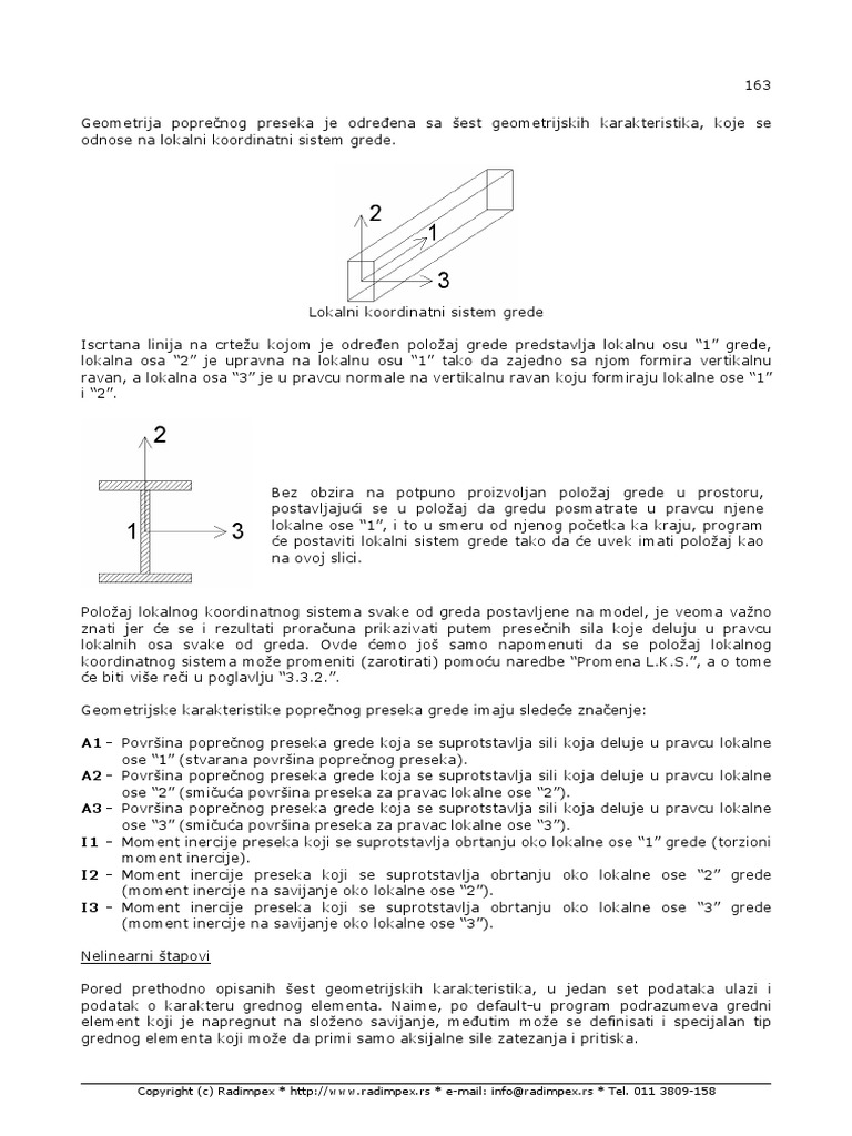 Lokalni Koordinatni Sistem Grede Radimpex Tower | PDF