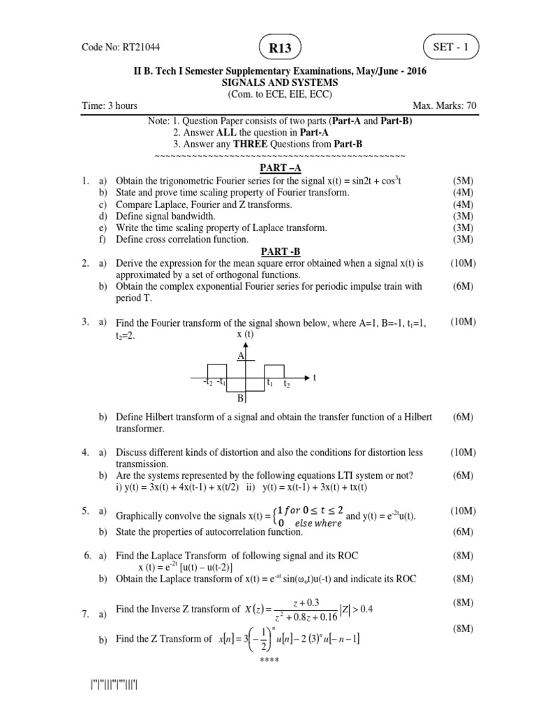 Signals and Systems PDF | PDF | Fourier Series | Laplace Transform