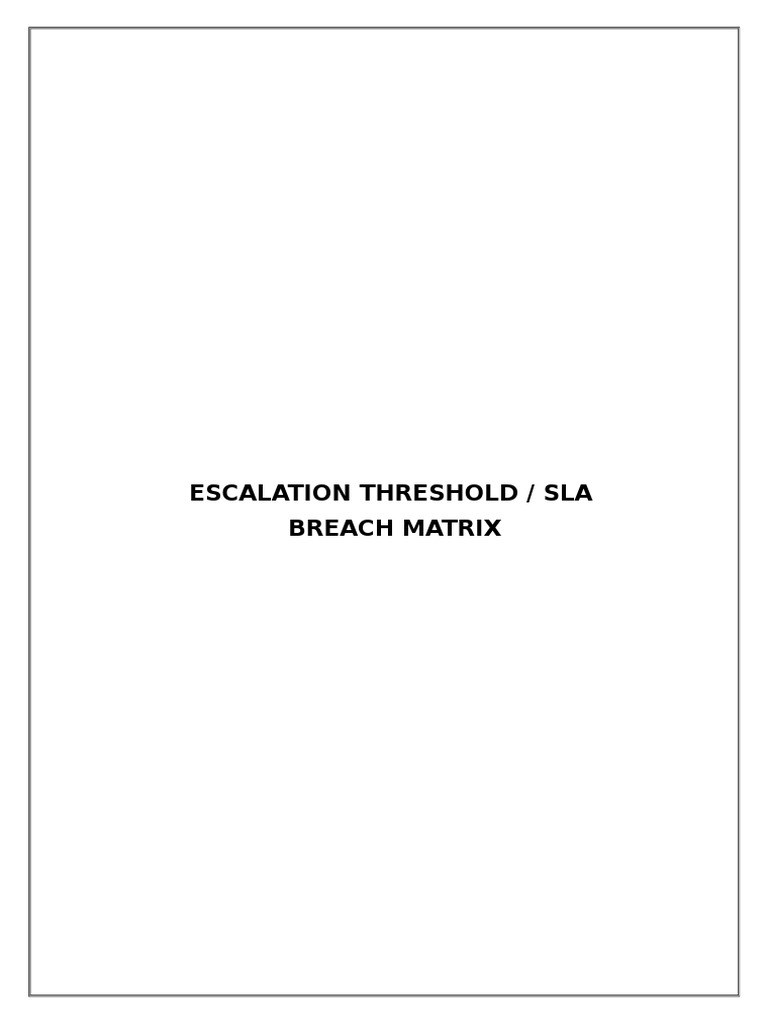 Guideline - Escalation Threshold Matrix | PDF