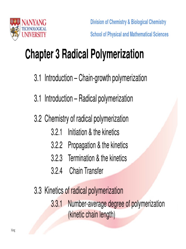 Chapter 3 Radical Polymerization LN PDF | PDF | Polymerization ...