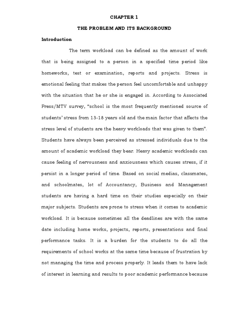 The Impact of Academic Workload On Stress Level of Students in ...