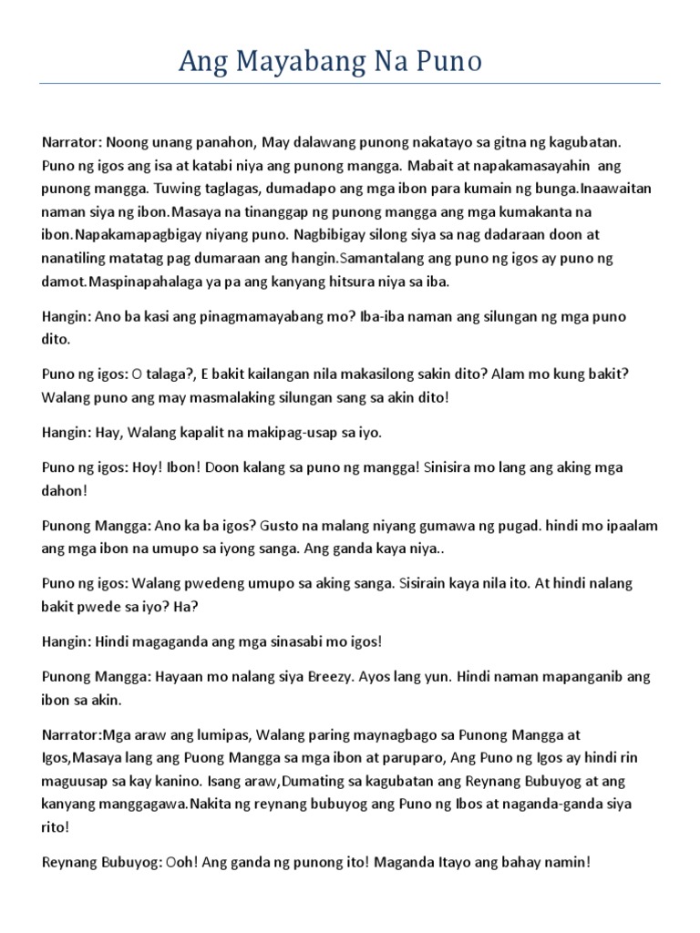 Ang Mayabang Na Puno | PDF