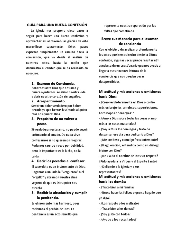 Guia Para Una Buena Confesion