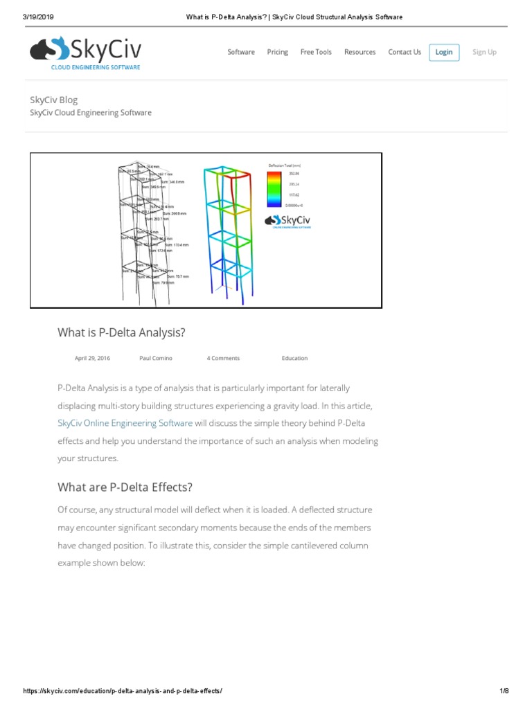 What Is P-Delta Analysis?: Skyciv Blog | PDF | Structural Analysis | Nonlinear System