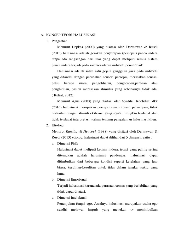KONSEP TEORI HALUSINASI Ima | PDF