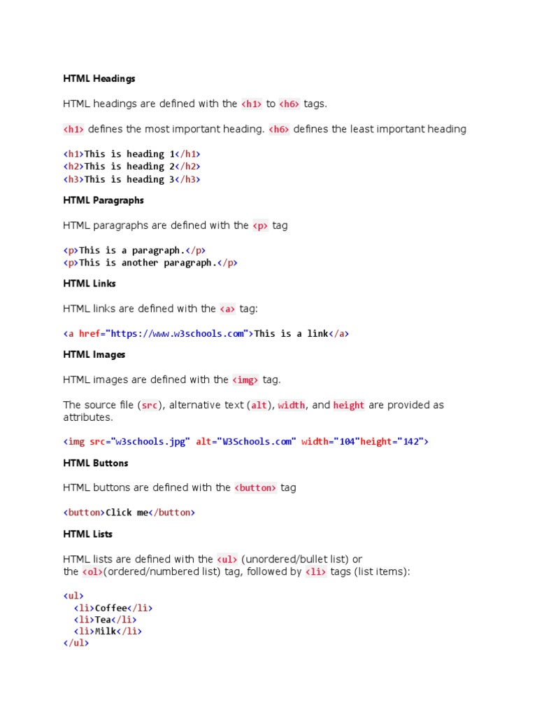 HTML Headings | PDF | Hyperlink | Html Element