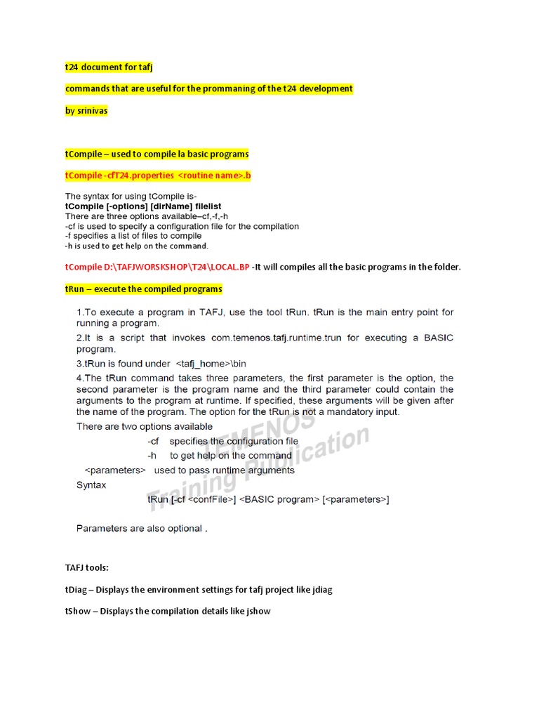 Tafj Commands in t24 | PDF
