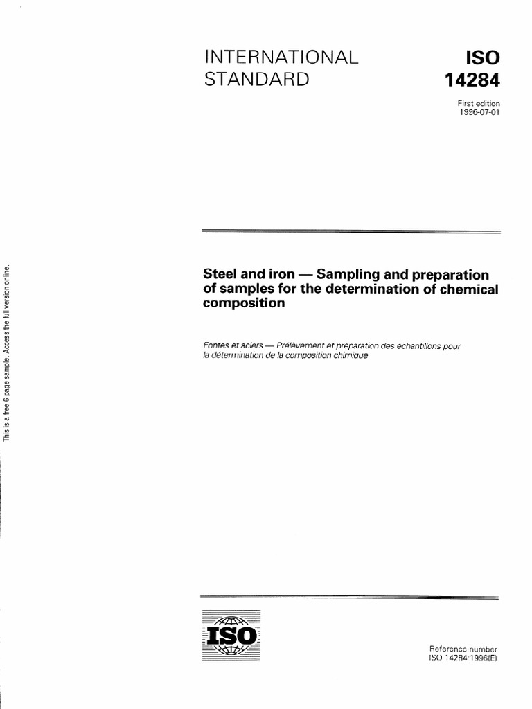 Iso 14284-1996 PDF | PDF | International Organization For Standardization | Chemistry
