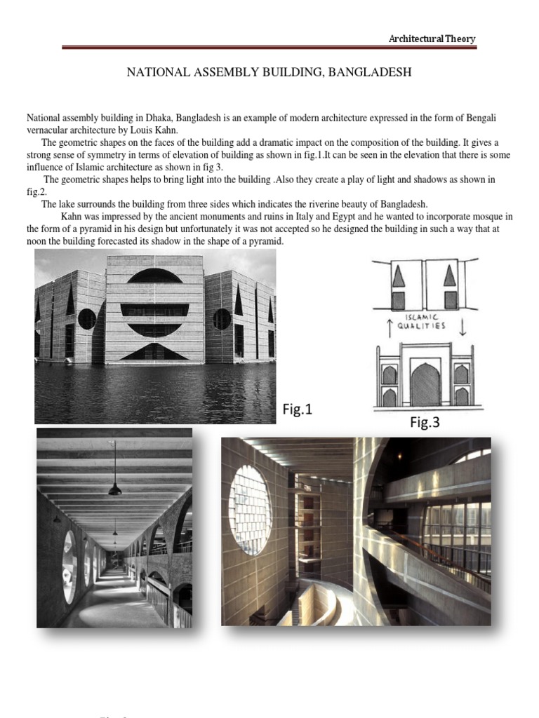 Fig.1 Fig.3: National Assembly Building, Bangladesh | PDF | Space ...